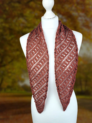 Knitting Pattern MAROON GLOW – Autumn Skinny Scarf | Jollyknits