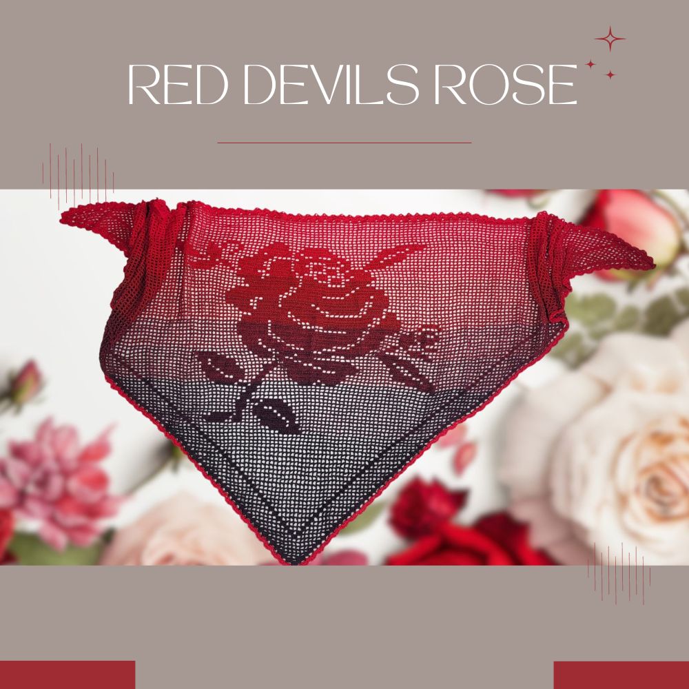 Crochet pattern RED DEVILS ROSE – Jollyknits